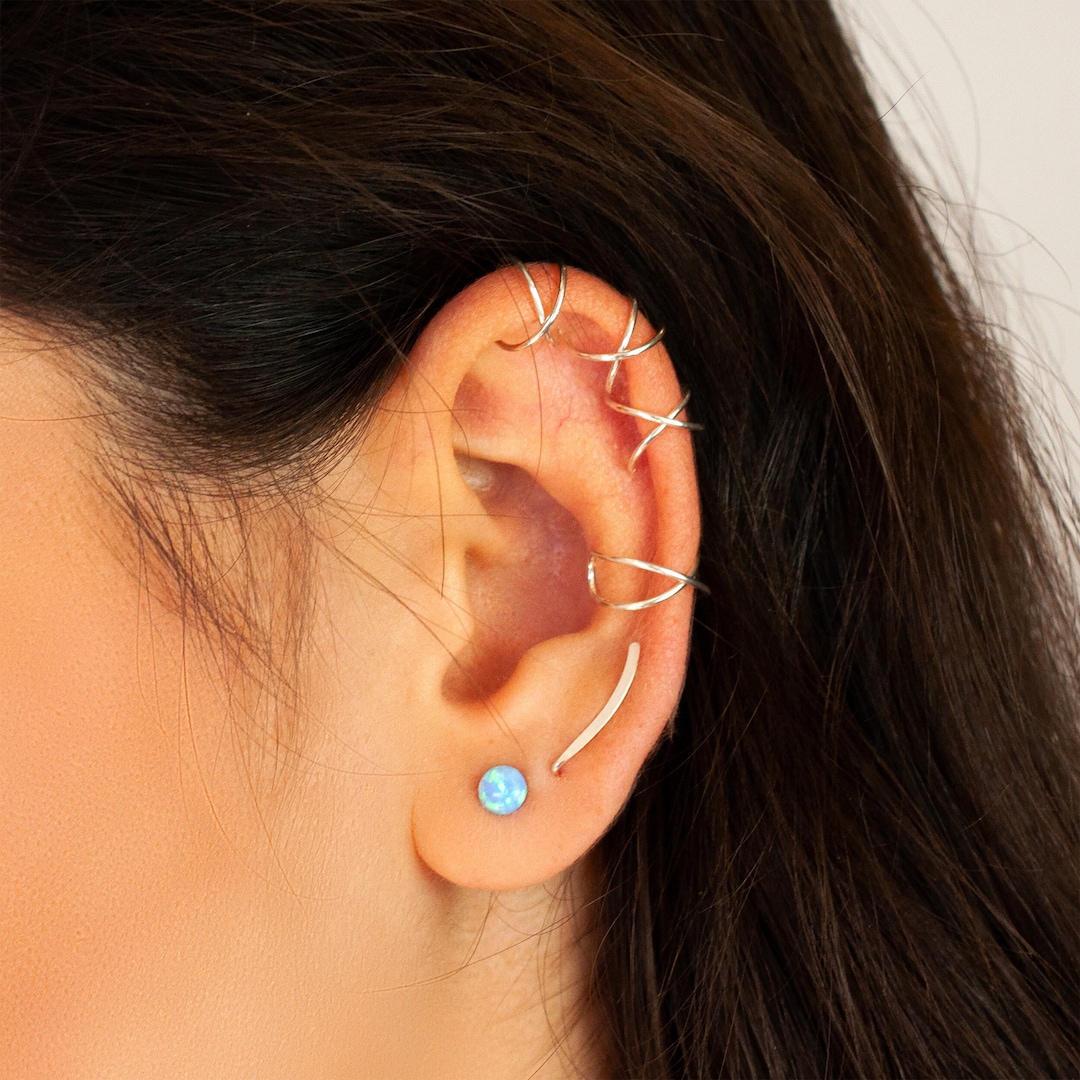 Fake Helix Piercing, Tiny Ear Cuffs No Piercing Needed Upper Cartilage, Multiple Piercing ...