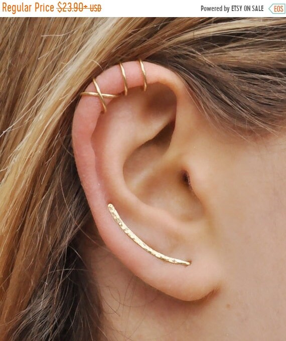 Ear Climber Ear Crawler Earrings Minimalist Earrings Set - Etsy