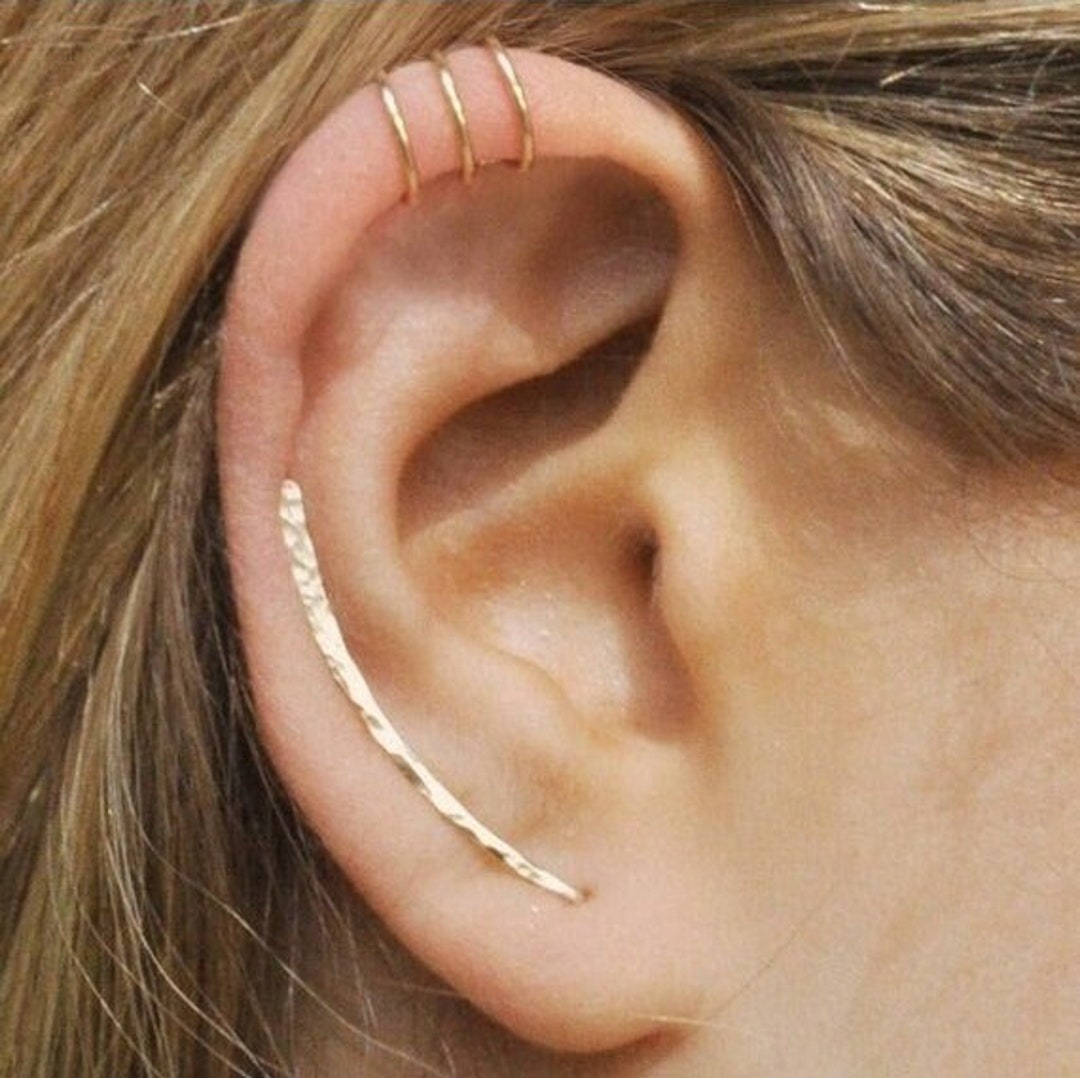Ear Curation Set 1 Ear Lobe Piercing Required, 3 Band Ear Cuff, Ear ...