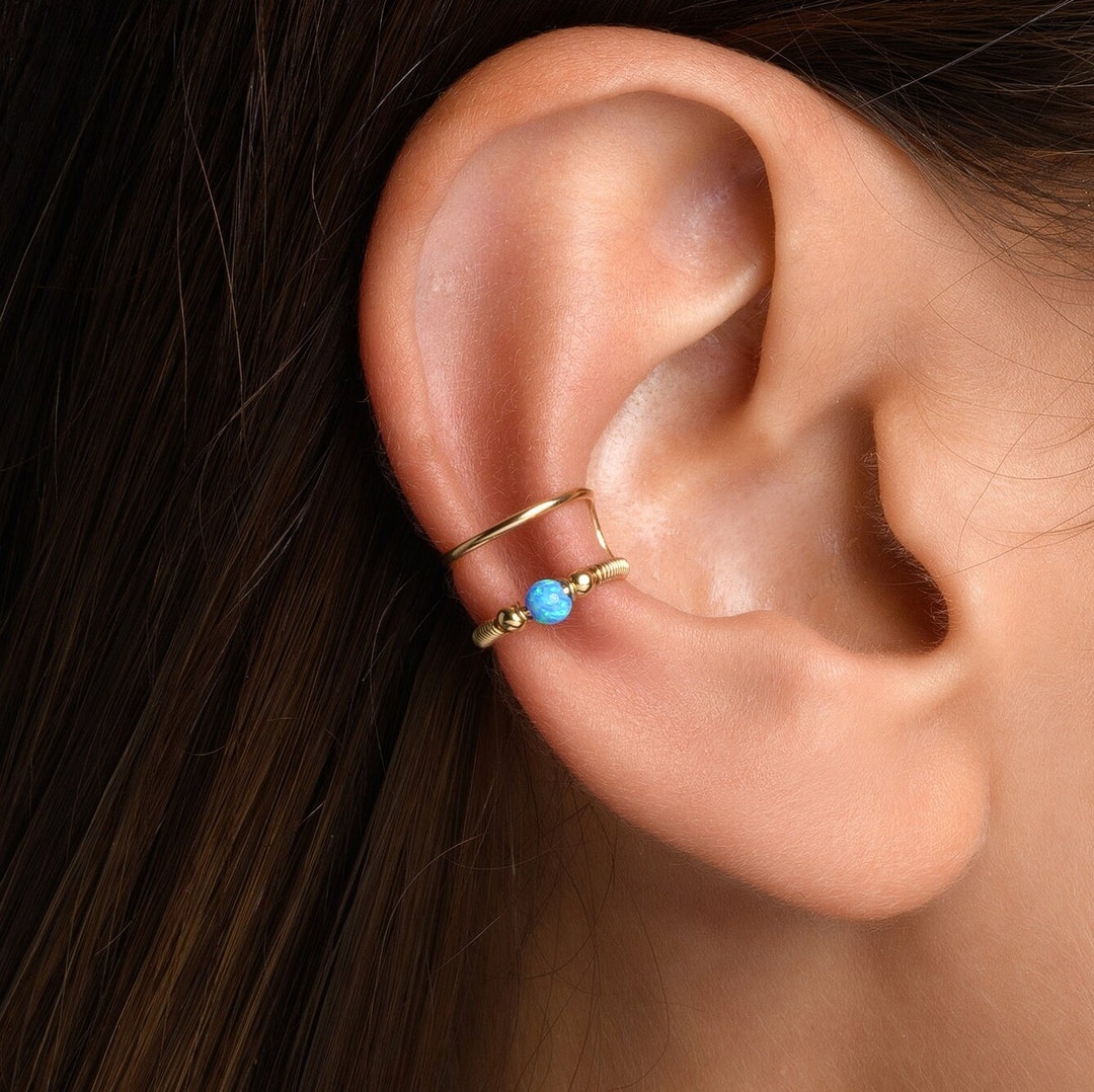 Earring Cuff No Piercing Needed Ear Cuff Gold, Fake Conch Piercing ...