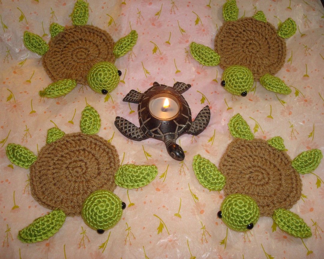 Turtle Crochet Coaster. Not a Pattern 1 Finished Coaster - Etsy