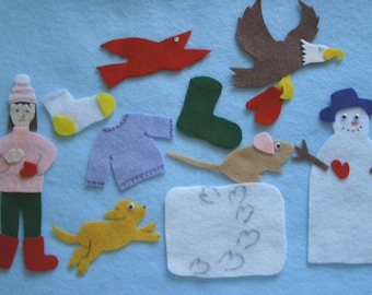 The Mitten Children Story Flannel Board Felt Set | Etsy