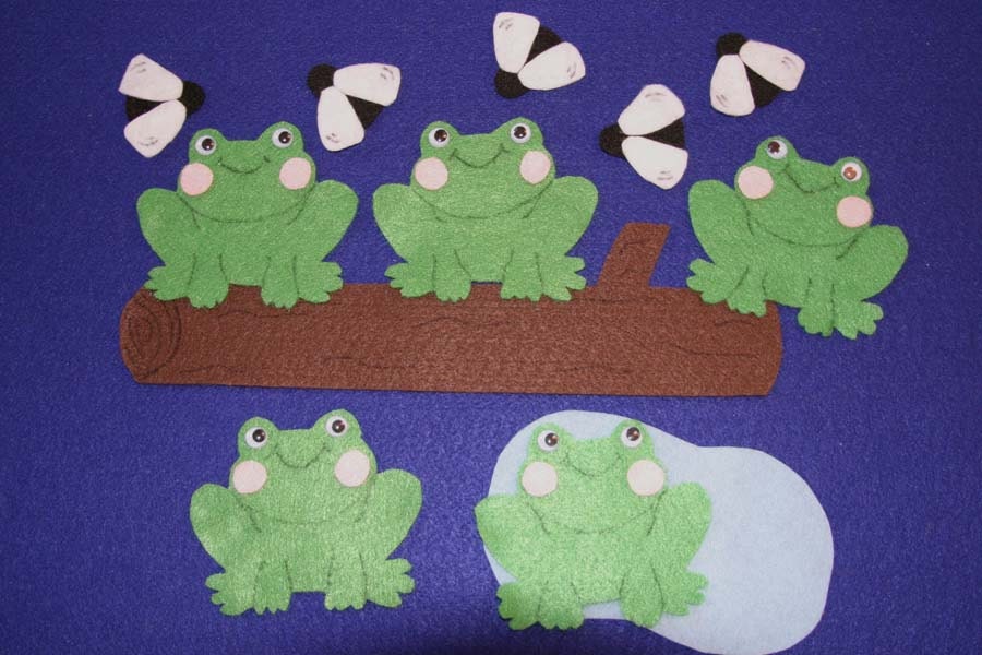 5 Speckled Frogs Children Story Flannel Board Felt Set | Etsy