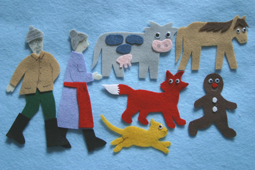 The Gingerbread Man" Children Story Flannel Board Felt Set - Etsy