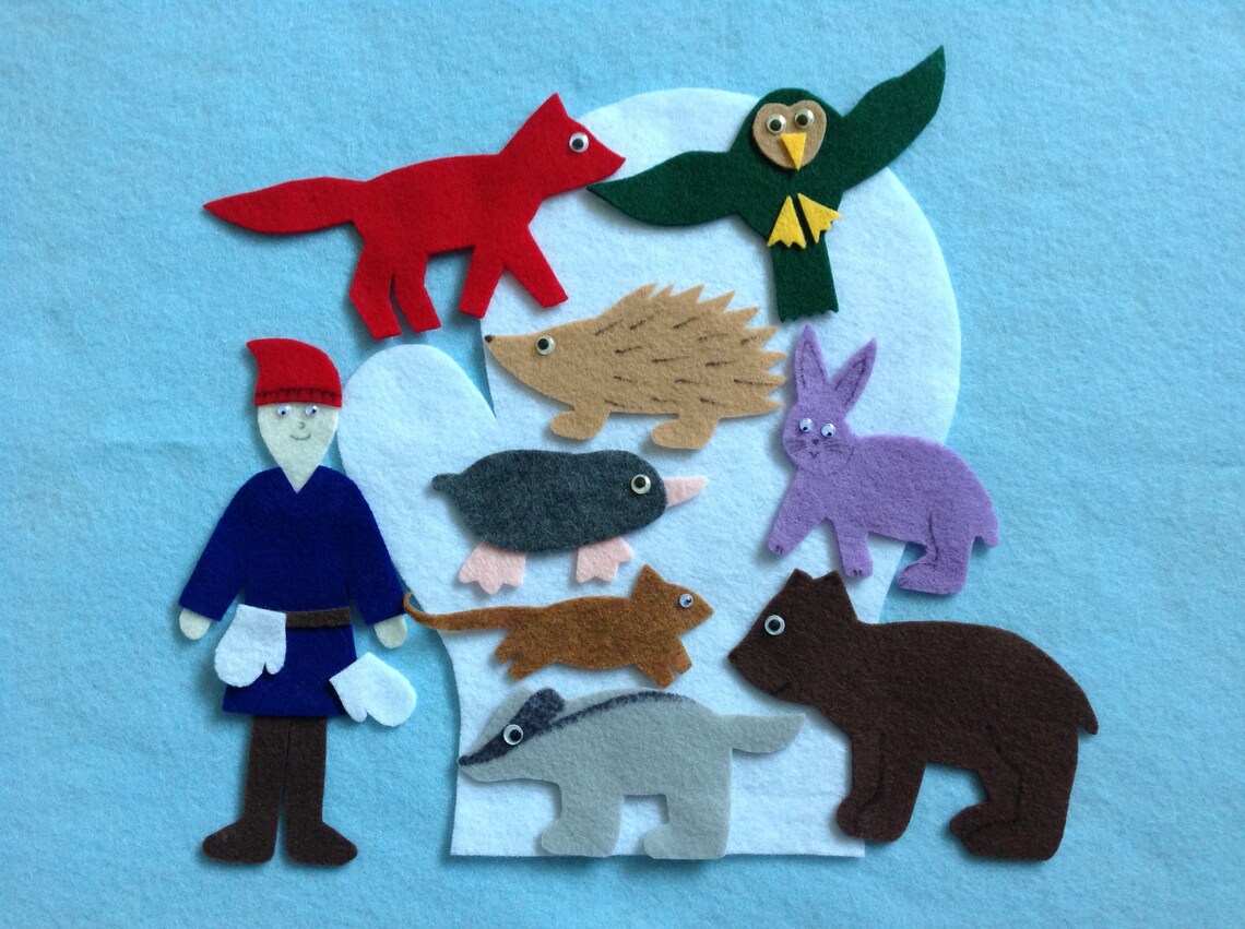 The Mitten Children Story Flannel Board Felt Set - Etsy