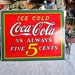 Vintage 1990s Coca-cola Advertising Sign Porcelain Coated - Etsy