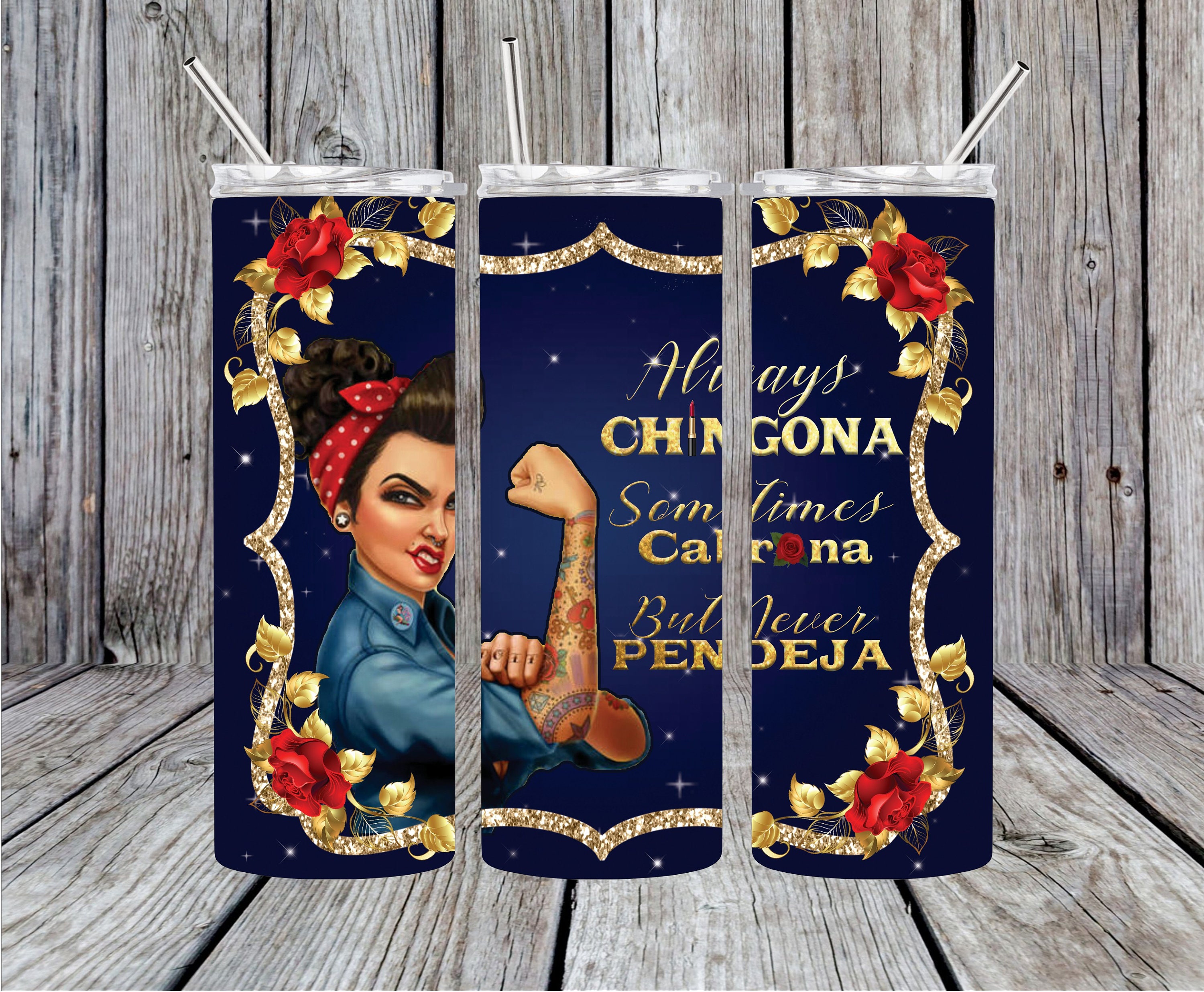 Chingona Rosie the Riveter Latina Chicana Tattoo 20 Oz - Etsy