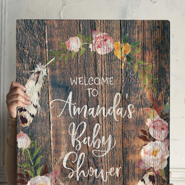 Welcome Sign Baby Shower Rustic - Etsy