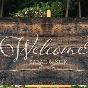 Rustic Wedding Welcome Sign Country Wedding Entrance Board - Etsy