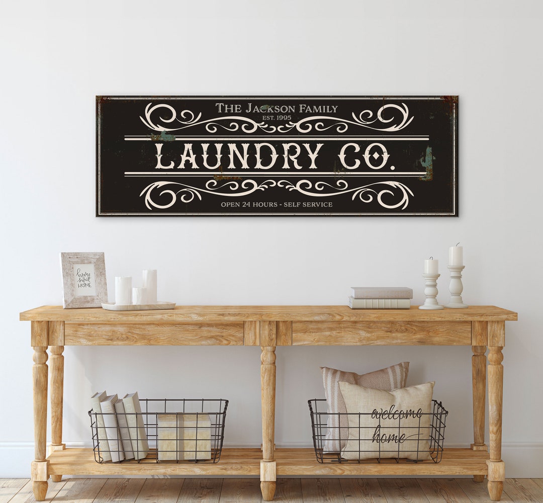 Laundry Room Decor, Large Laundry Sign, Laundry Co Canvas Print, Mid ...