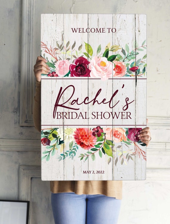 Rustic Bridal Shower Decorations, Bridal Shower Printed Welcome Sign ...