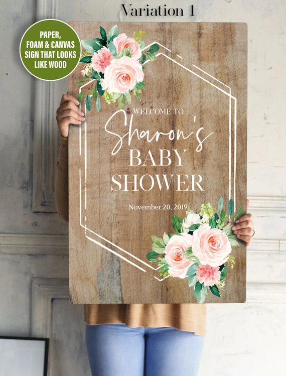 Rustic Baby Shower Sign Boho Baby Shower Welcome Sign Flower Baby ...