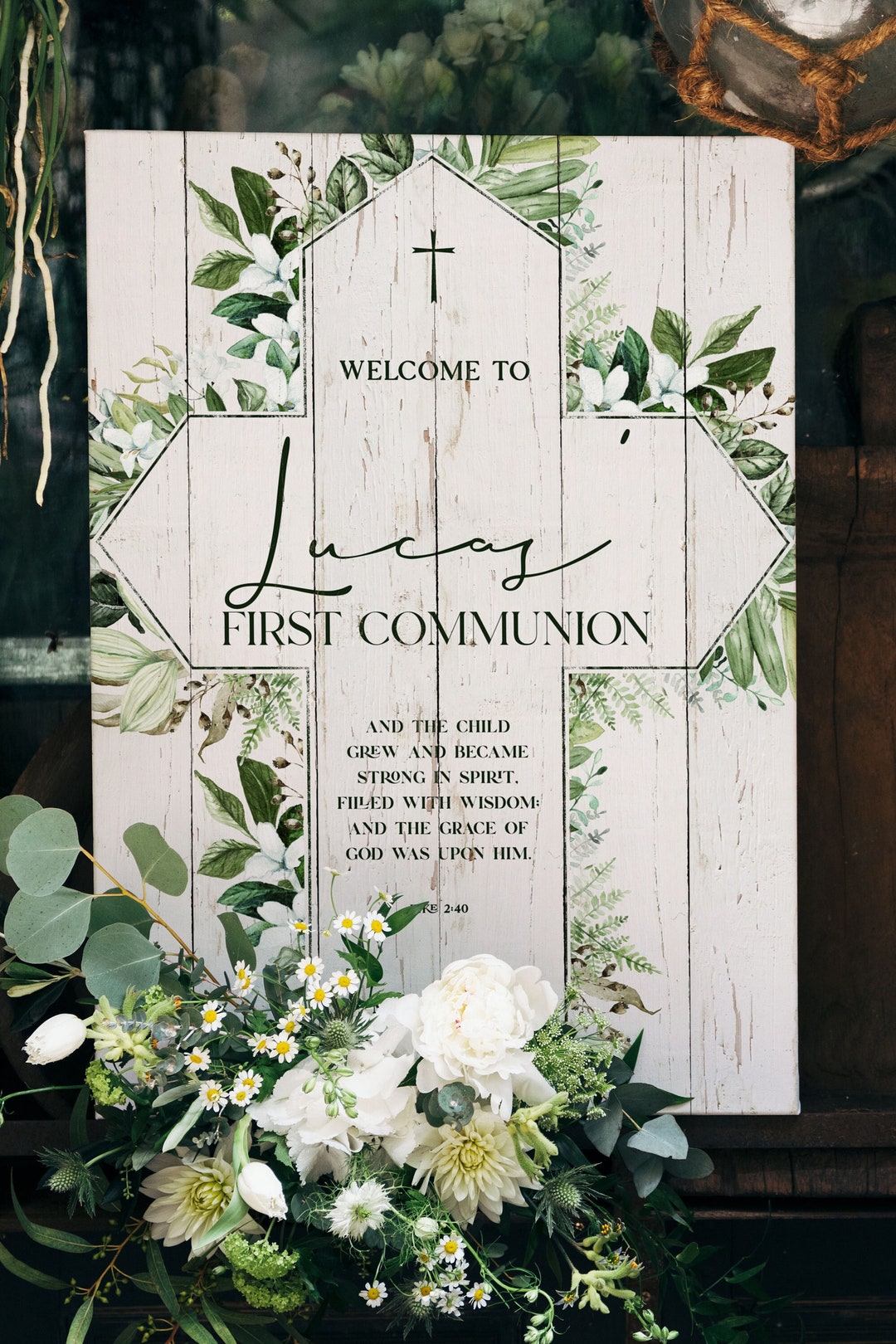 First Communion Banner, Welcome to 1st Communion Sign, Baptism Foam ...