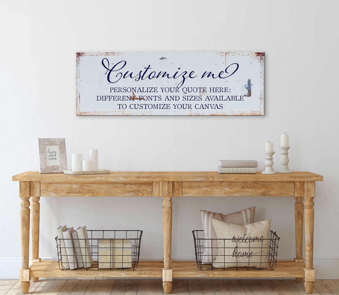 Personalized Canvas Sign, Custom Quote Wall Art, Customizable Text ...