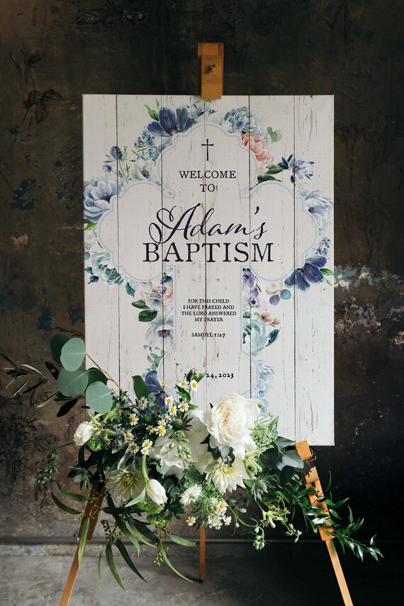 Baptism Canvas Sign, Welcome Baptism Board, Bible Verse Banner ...