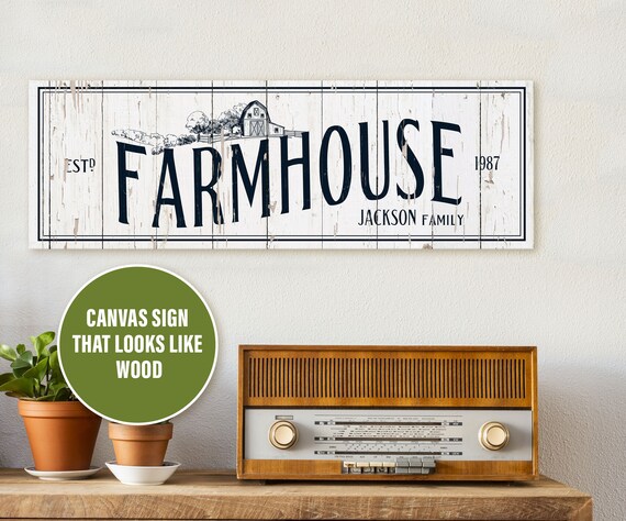 Custom Family Name Established Sign Modern Farmhouse Wall Decor Rustic ...