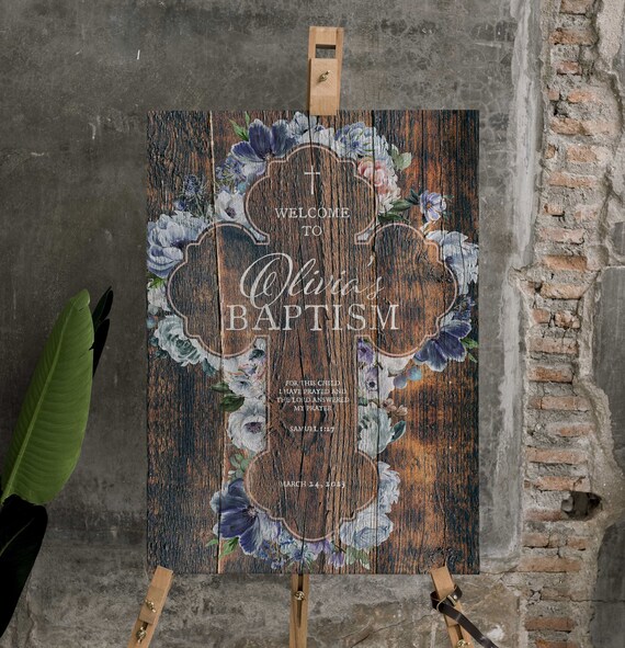 Personalized Baptism Sign, Baptism Welcome Poster, Christening Banner ...
