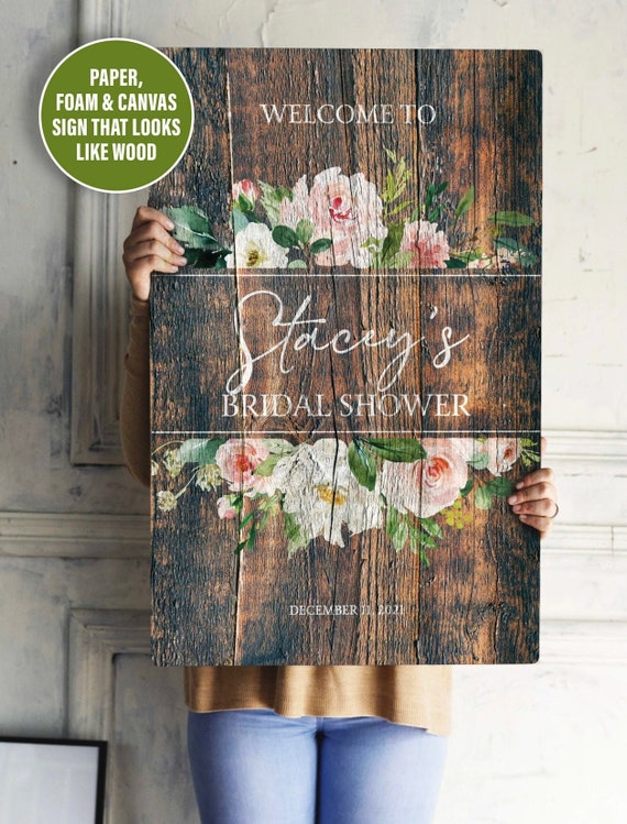 Rustic Bridal Shower Welcome Sign Rustic Bridal Shower Signs Rustic ...