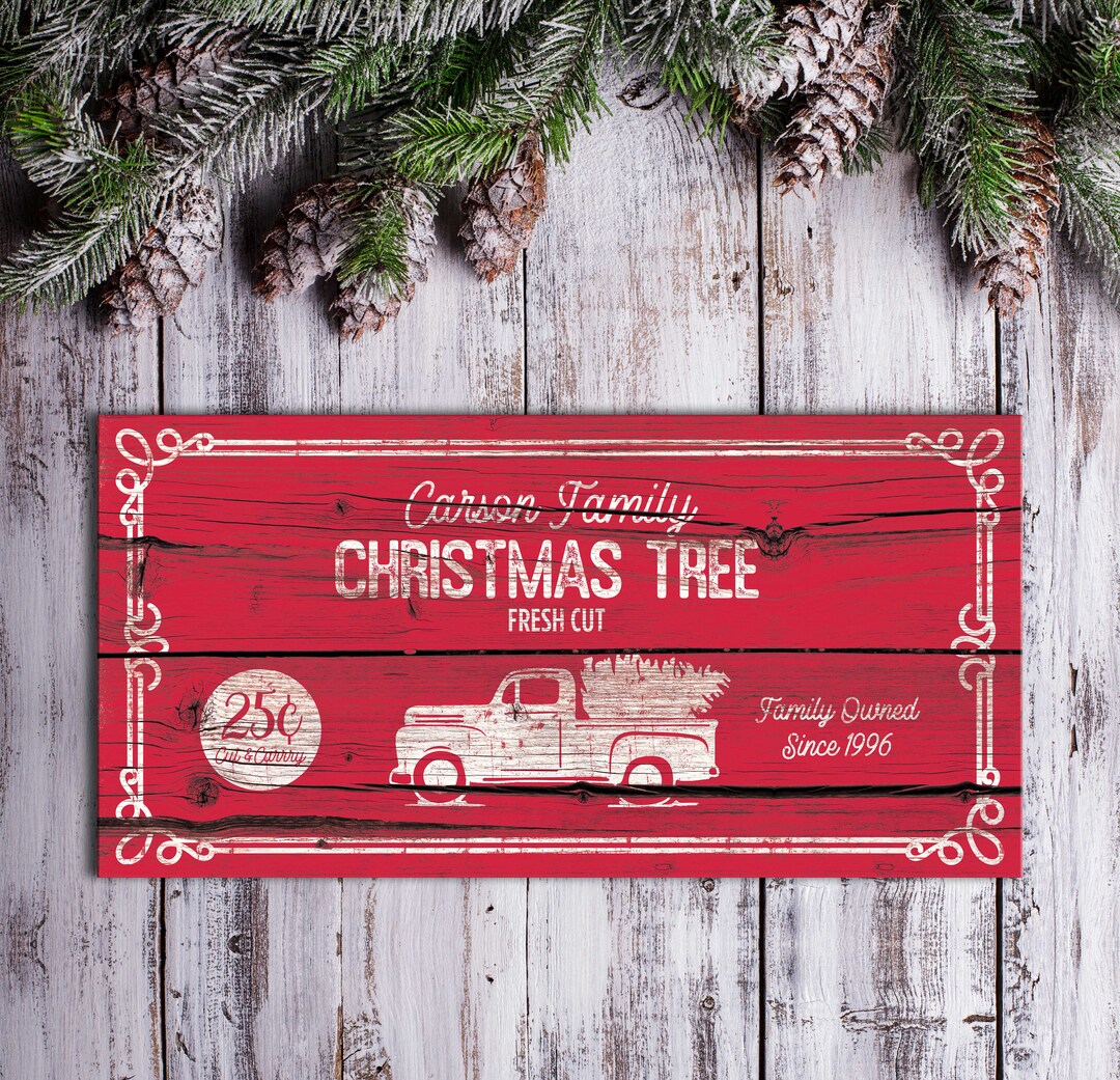 Christmas Tree Farm Sign Personalized Large Christmas Signs - Etsy