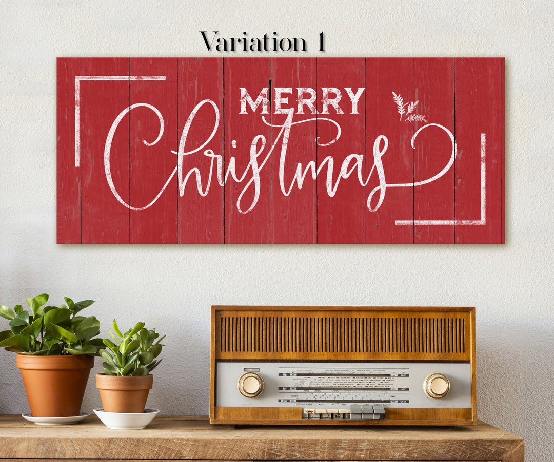 Large Christmas Sign, Holiday Decor Sign, Home Decor Gift, Merry ...