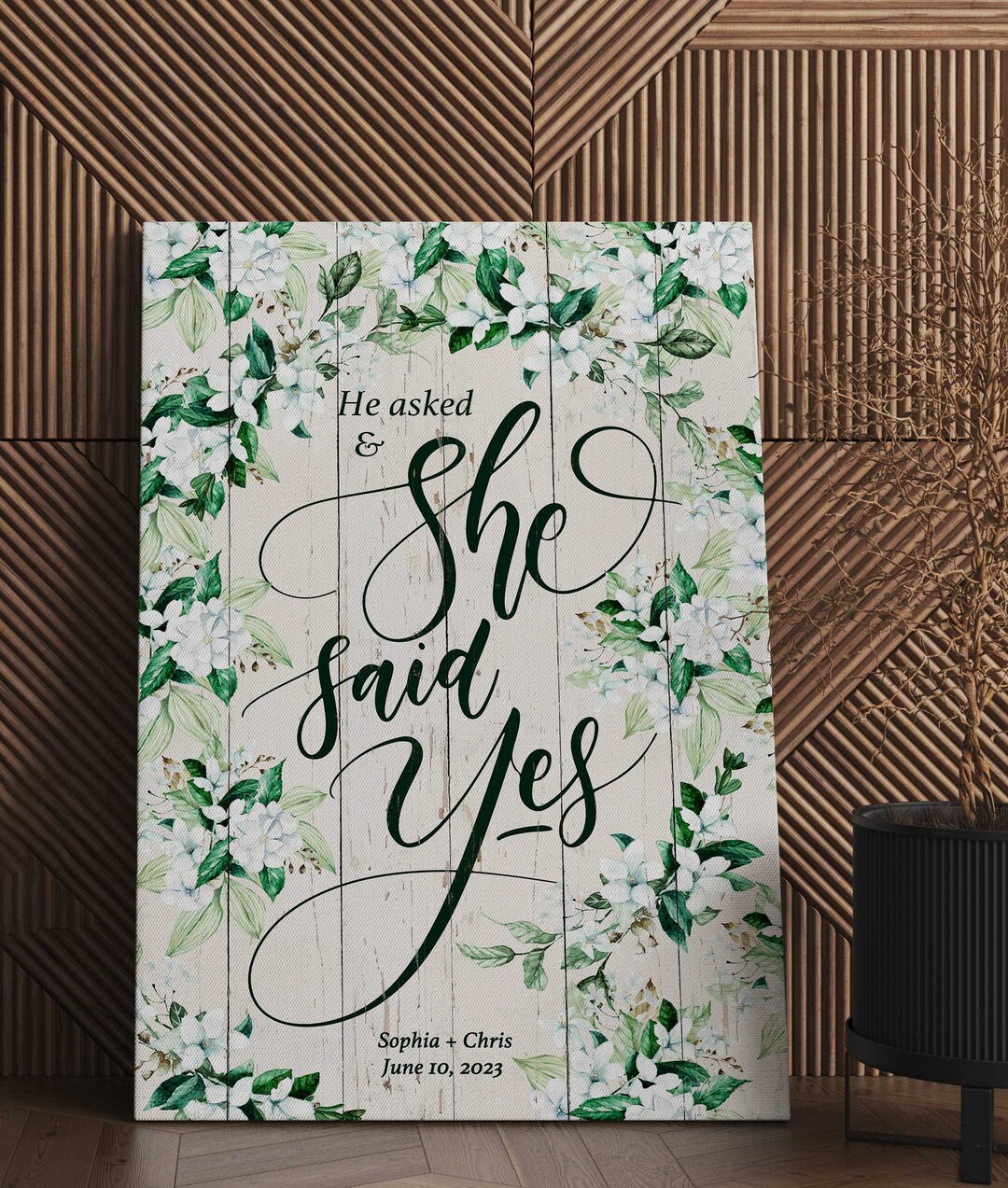 Customizable Greenery 'she Said Yes' Sign for Engagement Parties ...
