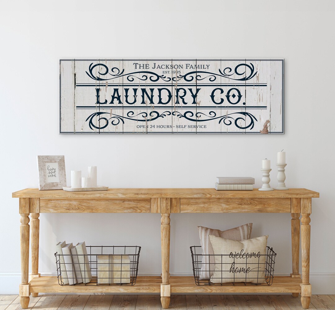 Laundry Co Canvas Print, Large Laundry Room Sign, Modern Farmhouse ...