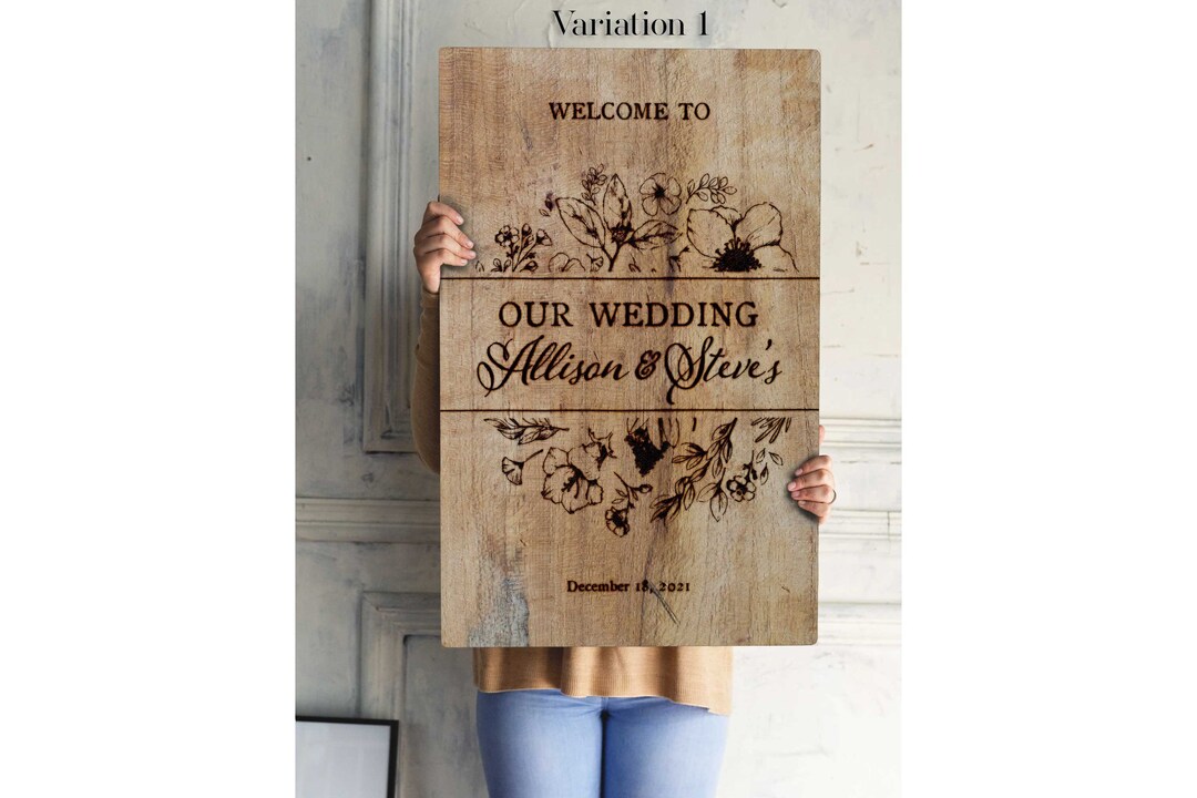 Engagement Party Welcome Sign, Spring Wedding Entrance Sign, Rustic ...