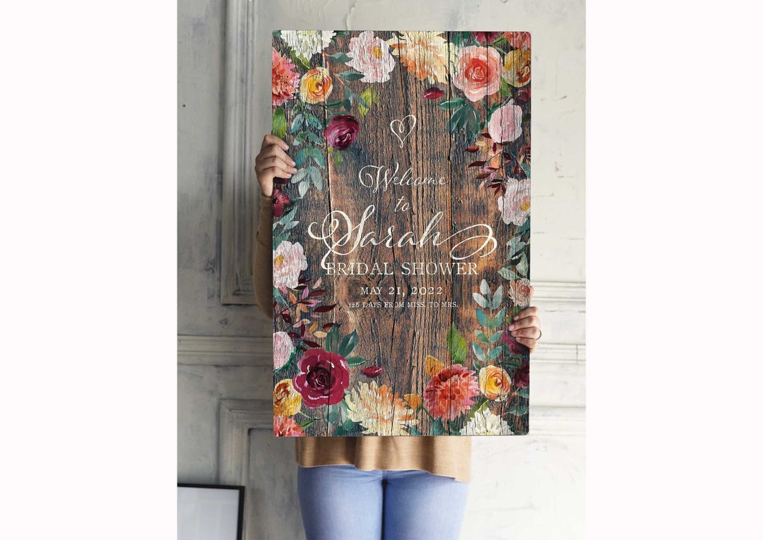 Rustic Bridal Shower Decorations, Summer Bridal Shower Welcome Sign ...