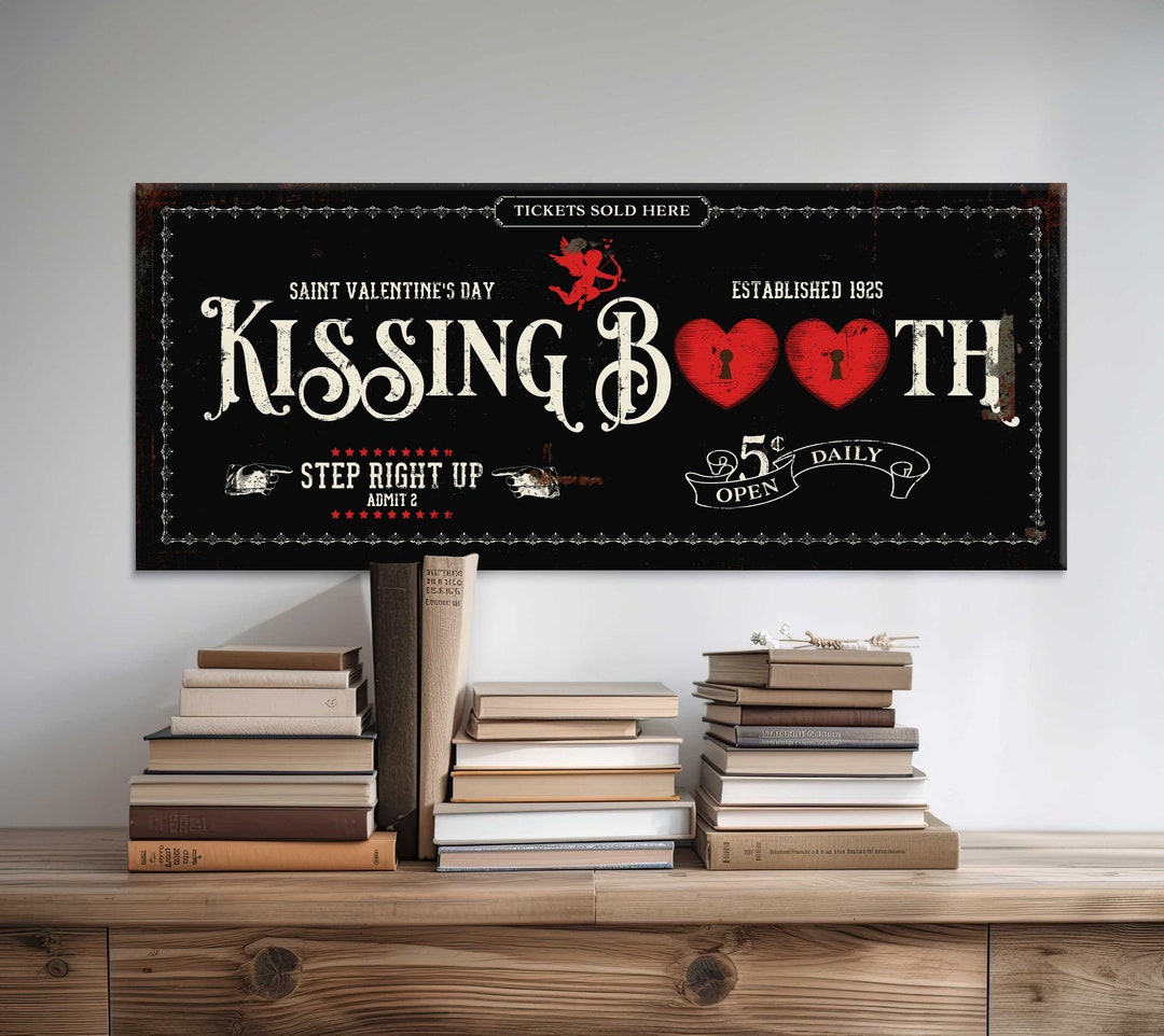 Kissing Booth Wall Sign, Valentine Gift, Couple Gift, Valentines Day ...