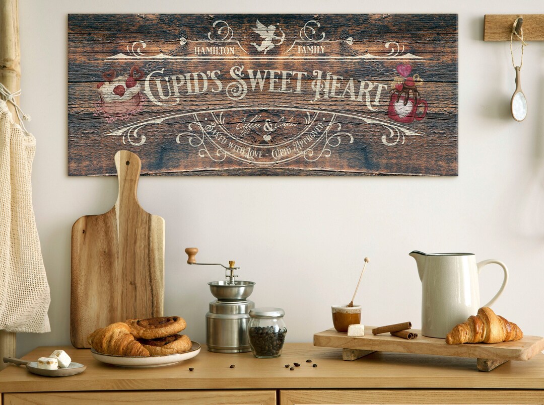 Valentine Home Decor, Cupid's Sweetheart Cafe Sign, Valentines Day ...