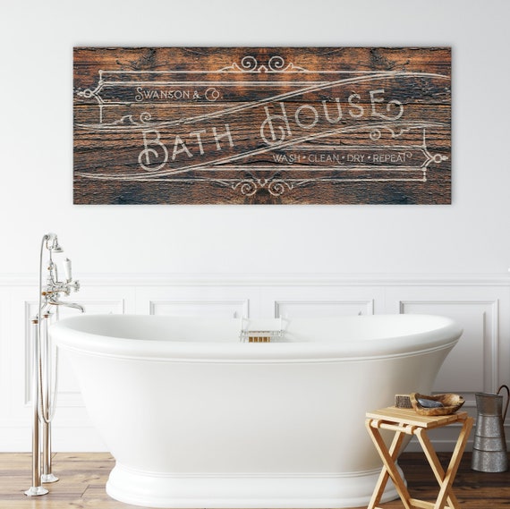 Personalised Bathroom Sign Modern Farmhouse Wall Decor Custom Bath ...