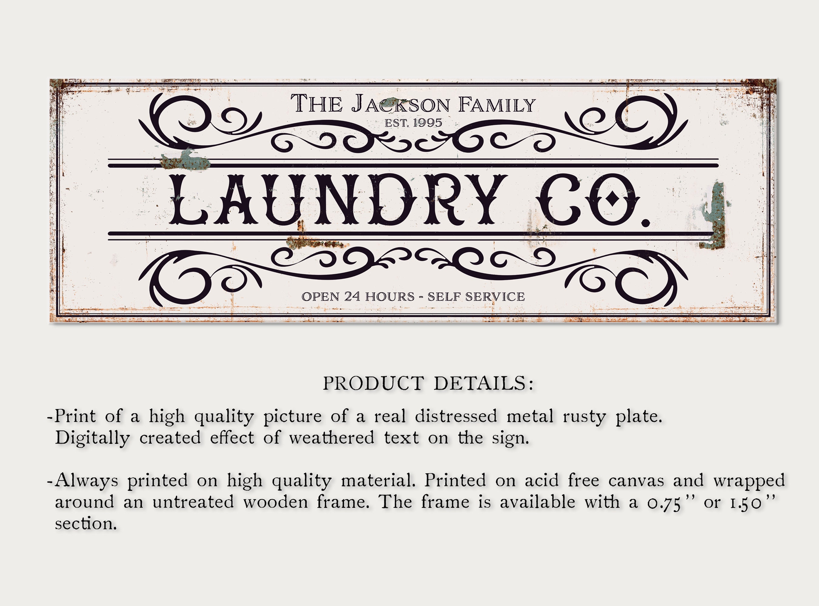 Large Laundry Room Sign Laundry Co. Wall Art Wash Room - Etsy