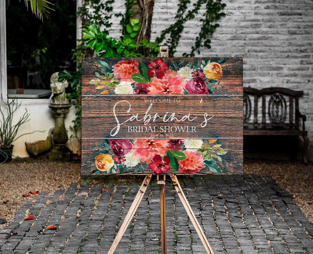 Rustic Bridal Shower Welcome Sign Bridal Shower Decorations - Etsy