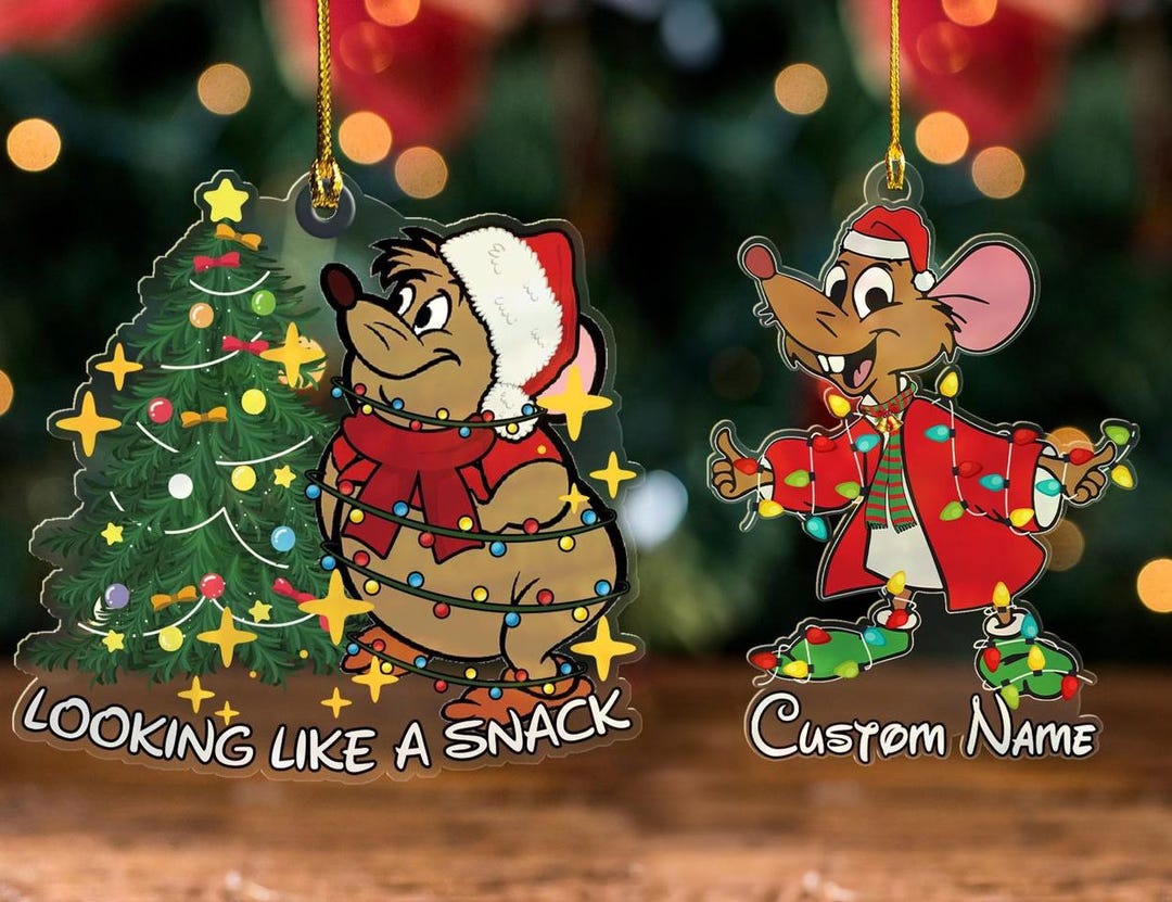 Personalized Shaped Gus Gus and Jaq Ornament, Gus Gus Jaq Mouse ...