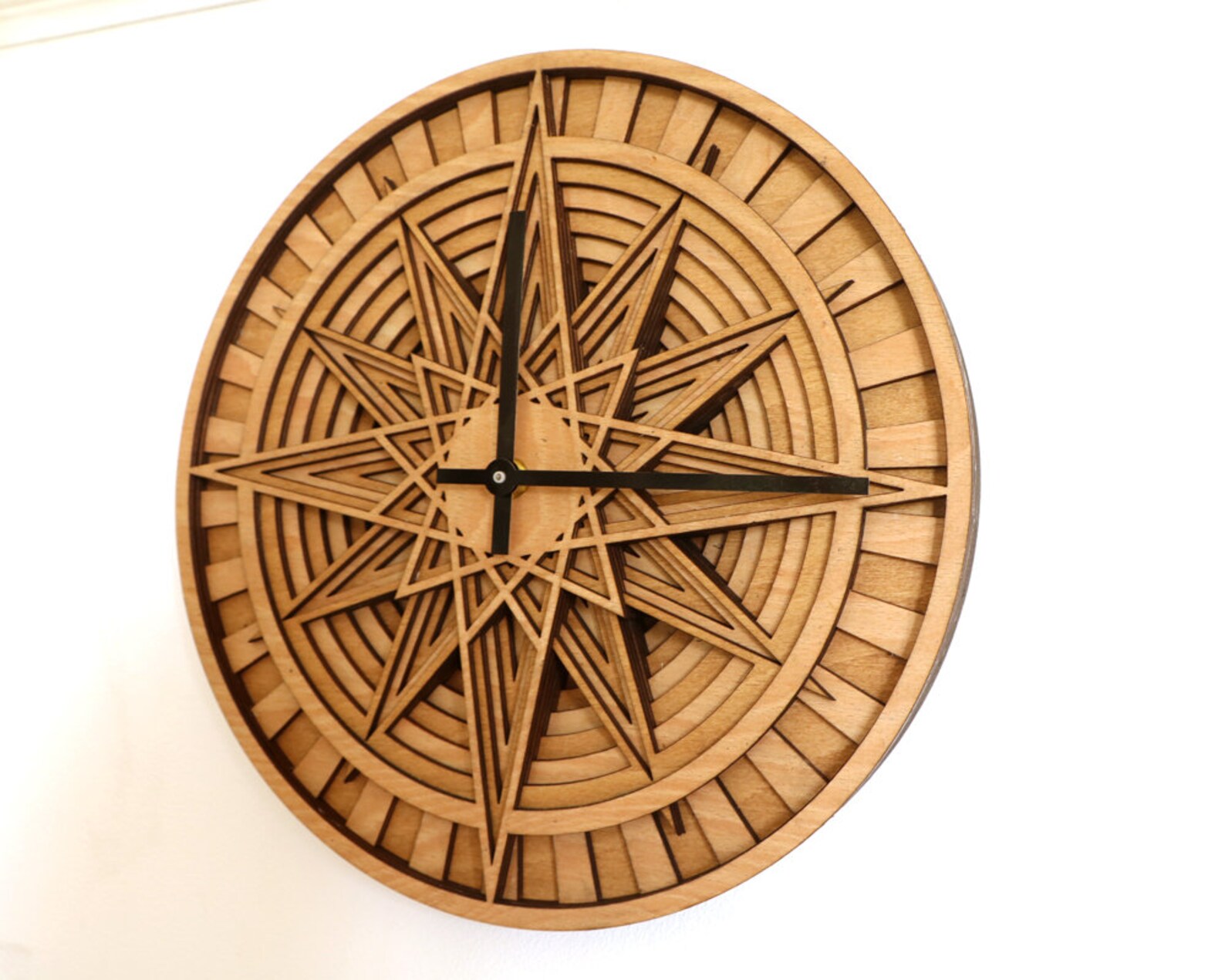 Large Wooden Clock 60cm Round Wall Clock Kitchen Clock | Etsy