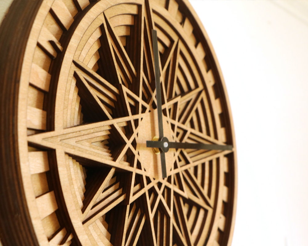 Large Wooden Clock 60cm Round Wall Clock Kitchen Clock | Etsy