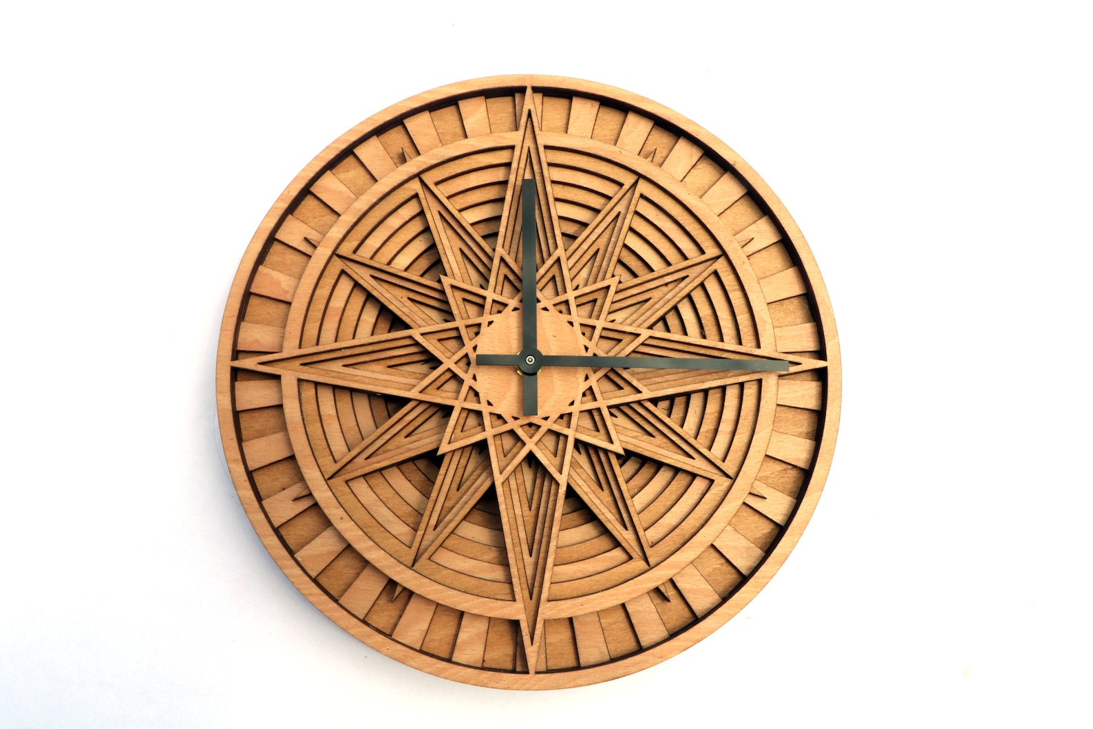 Large Wooden Clock 60cm Round Wall Clock Kitchen Clock | Etsy