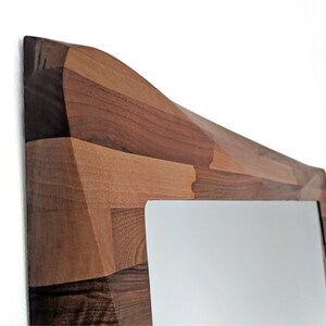 Large Walnut Mirror (43in) Made From Solid Wood, Luxury Contemporary ...