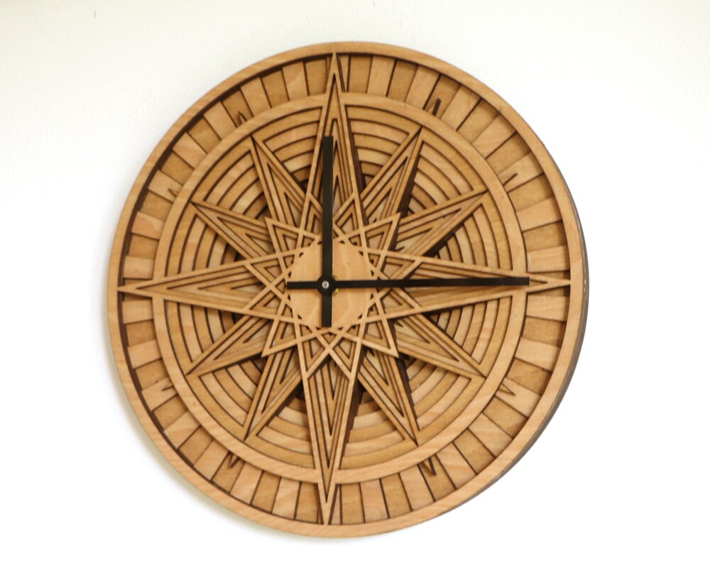 Large Wooden Clock 60cm Round Wall Clock Kitchen Clock - Etsy
