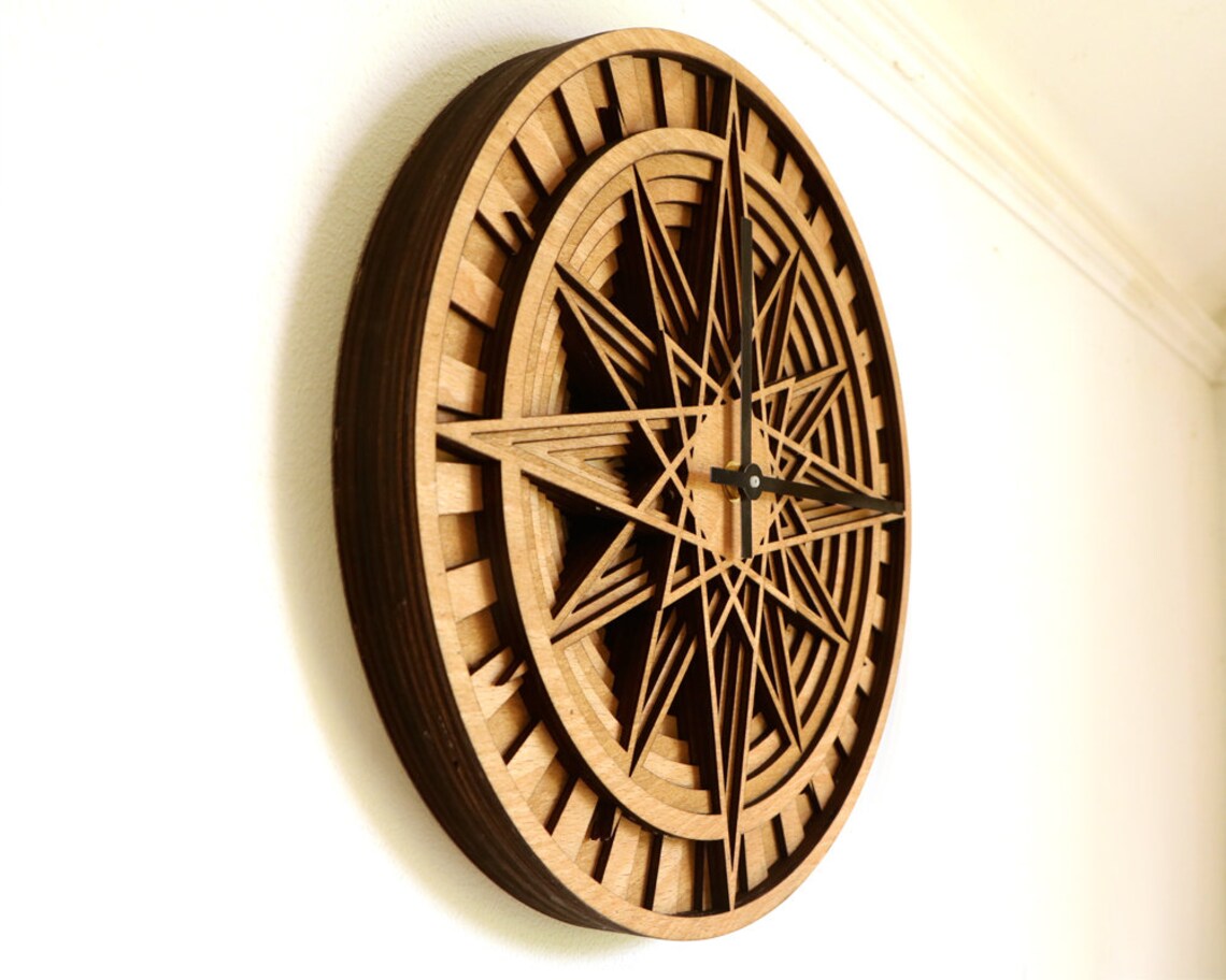 Large Wooden Clock 60cm Round Wall Clock Kitchen Clock - Etsy