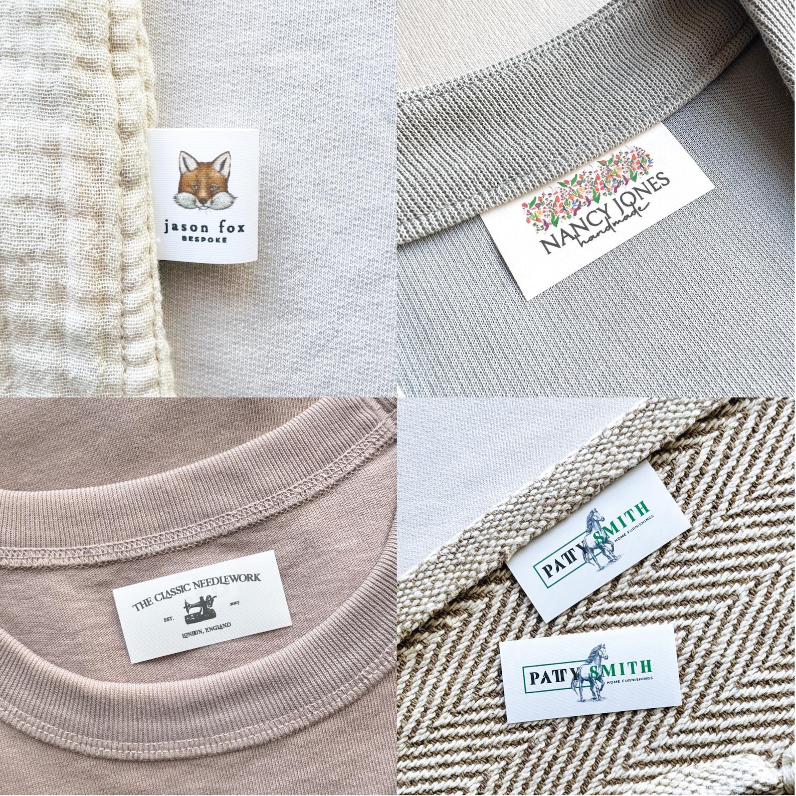 Personalized Labels, Custom Fold Over Label, Fabric Labels, Sewing ...