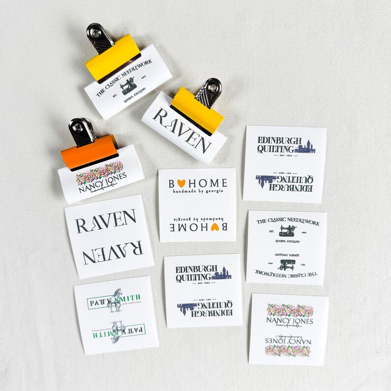 PRECUT Custom Fabric Foldable Labels, Sew on or Folded Fabric Labels ...