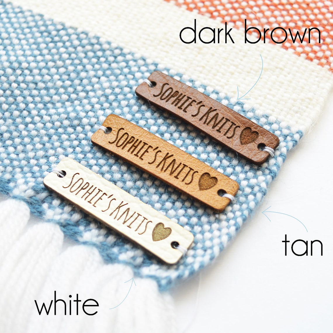 Custom Knitting Labels Personalized Leather Labels Leather | Etsy