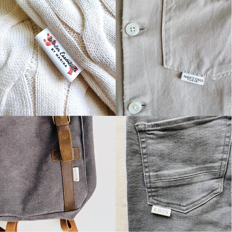 Custom Cotton Labels for Knitting, Personalised Tags With Name or Logo ...