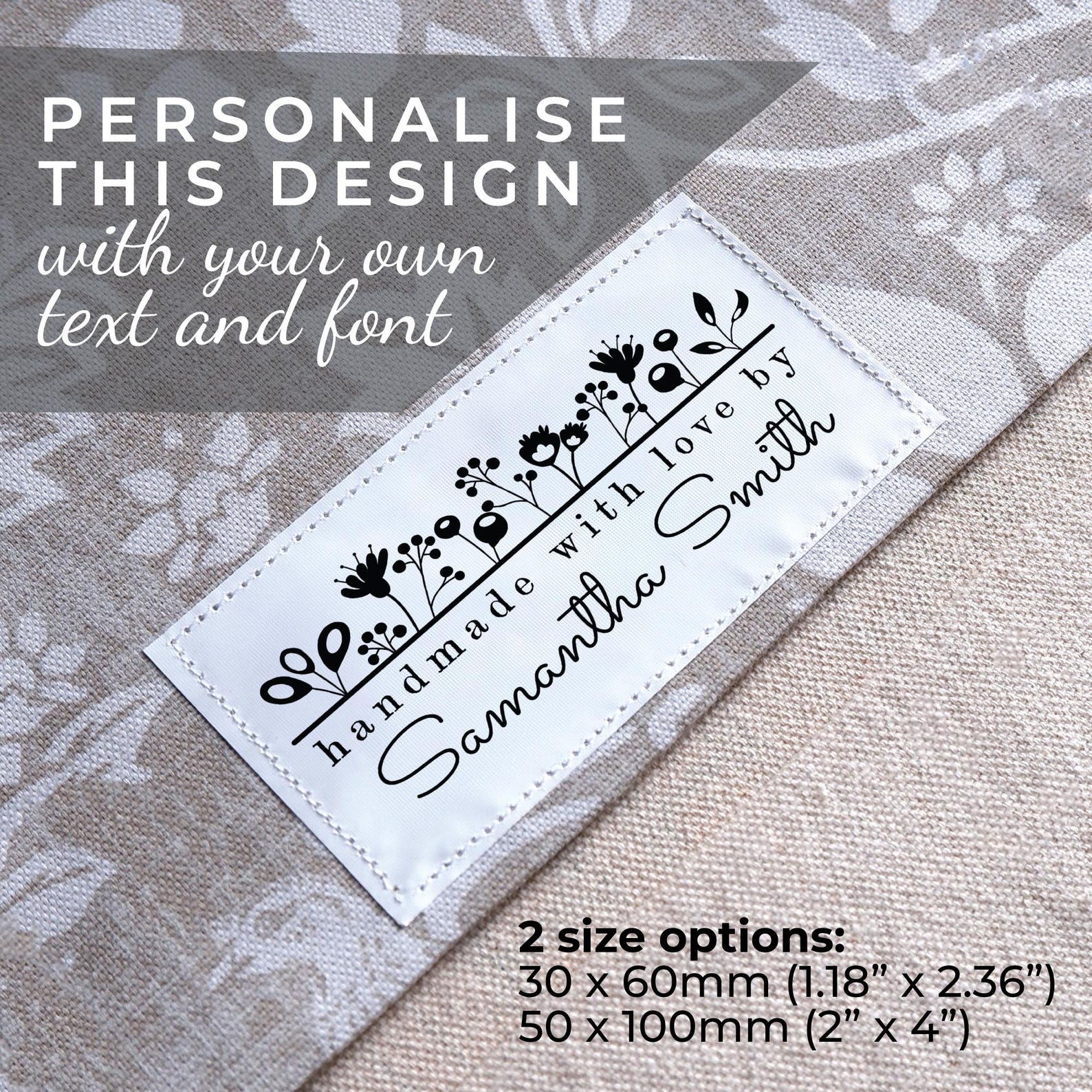 Flat Sewing Labels - Custom Fabric Tags, Personalized Labels, Sew-in ...