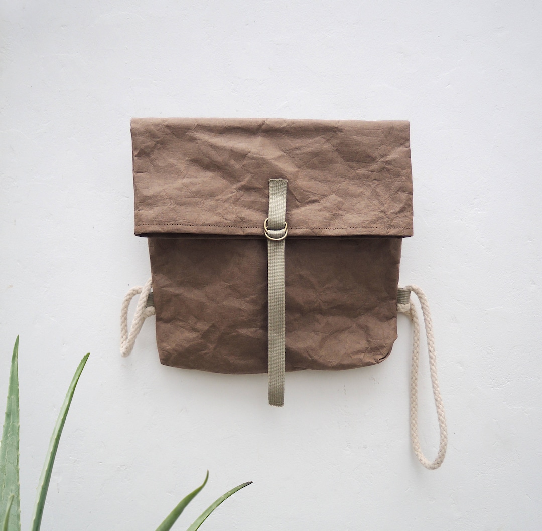 Minimal Paper Fabric Backpack: Eco Vegan Rucksack - Etsy