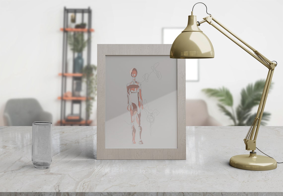 Figure Sketch Digital Art Wall Deco Art - Etsy