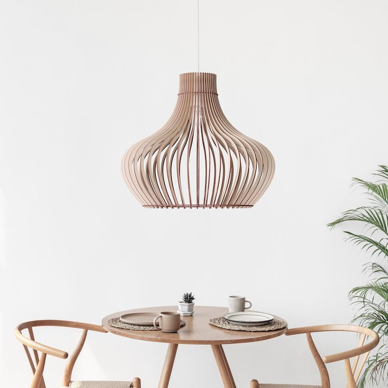 Wooden Slat Pendant - Etsy