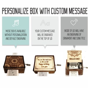 Bella Ciao - Hand Crank Wood Paper Strip Music Box With Personalized ...