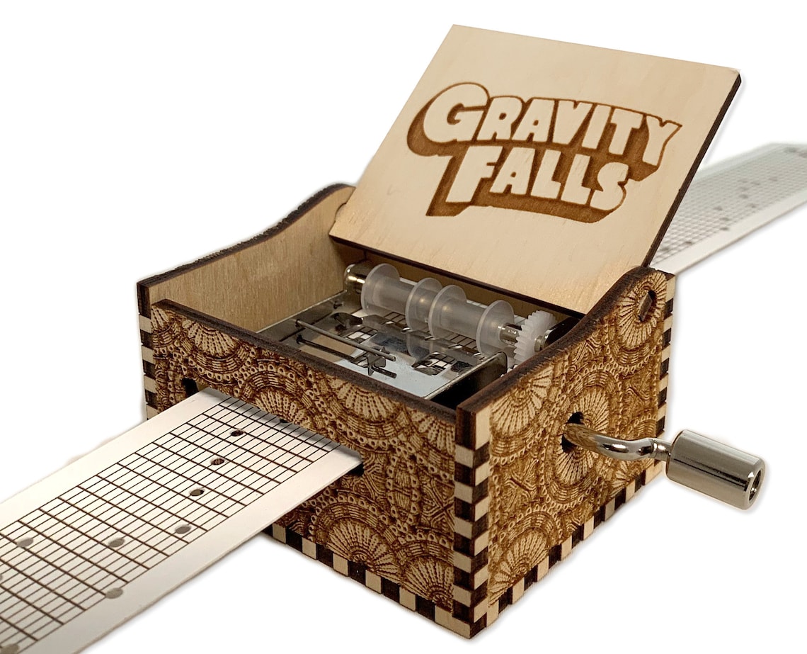Gravity Falls Hand Crank Wood Paper Strip Music Box With - Etsy